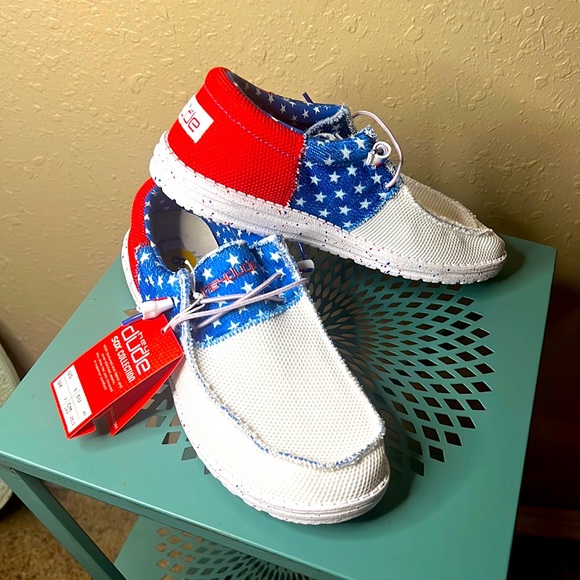 Hey Dude | Shoes | New Hey Dude Wally Sox Tri American Pride Patriotic ...